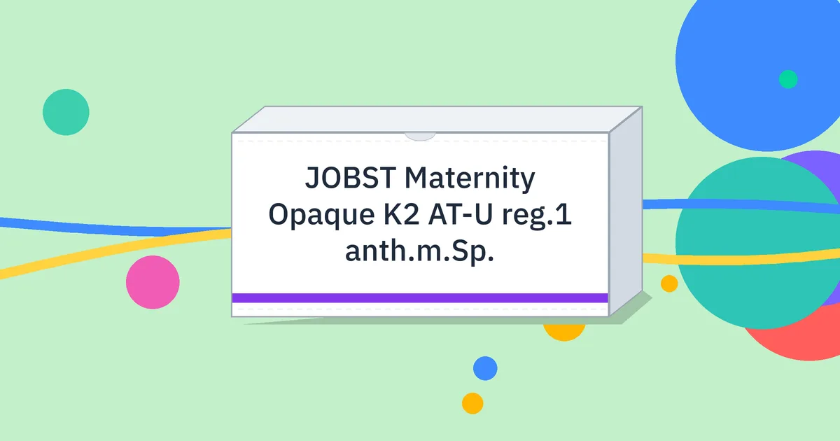 Symbolbild: Packung mit der Aufschrift JOBST Maternity Opaque K2 AT-U reg.1 anth.m.Sp. (PZN 15856416) – Verfügbarkeit und Bezug in Apotheken in Frankfurt am Main