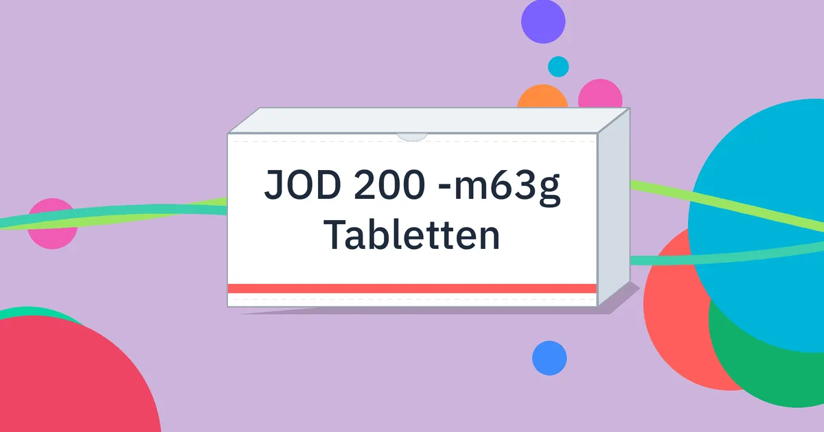 Symbolbild: Packung mit der Aufschrift JOD 200 -m63g Tabletten (PZN 20290477) – Verfügbarkeit und Bezug in Apotheken in Frankfurt am Main