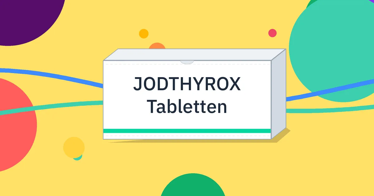 Symbolbild: Packung mit der Aufschrift JODTHYROX Tabletten (PZN 03021327) – Verfügbarkeit und Bezug in Apotheken in Frankfurt am Main