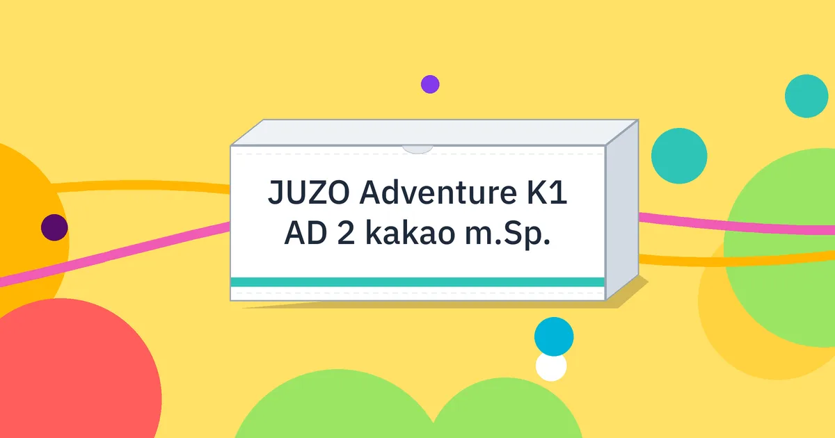 Symbolbild: Packung mit der Aufschrift JUZO Adventure K1 AD 2 kakao m.Sp. (PZN 14971517) – Verfügbarkeit und Bezug in Apotheken in Frankfurt am Main