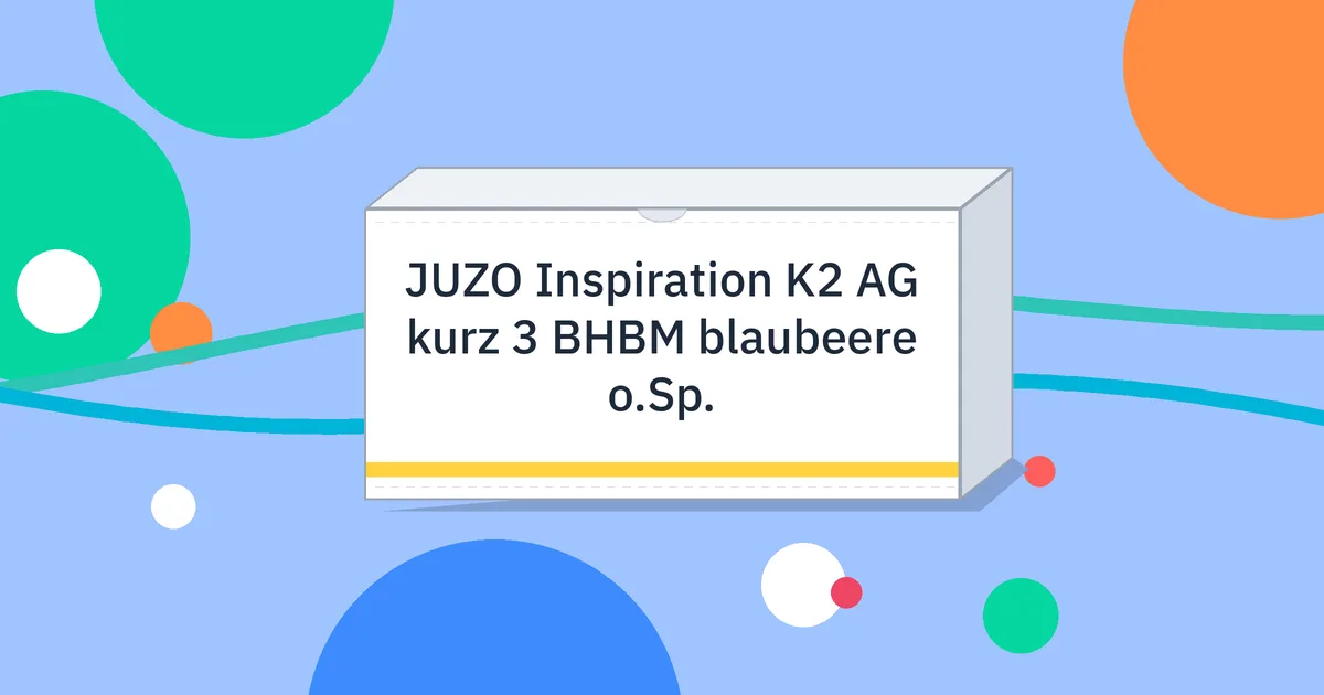 Symbolbild: Packung mit der Aufschrift JUZO Inspiration K2 AG kurz 3 BHBM blaubeere o.Sp. (PZN 14877468) – Verfügbarkeit und Bezug in Apotheken in Frankfurt am Main