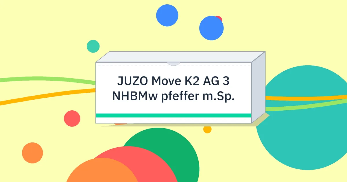 Symbolbild: Packung mit der Aufschrift JUZO Move K2 AG 3 NHBMw pfeffer m.Sp. (PZN 16644047) – Verfügbarkeit und Bezug in Apotheken in Frankfurt am Main