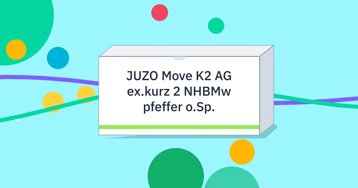 Symbolbild: Packung mit der Aufschrift JUZO Move K2 AG ex.kurz 2 NHBMw pfeffer o.Sp. (PZN 16644768) – Verfügbarkeit und Bezug in Apotheken in Frankfurt am Main