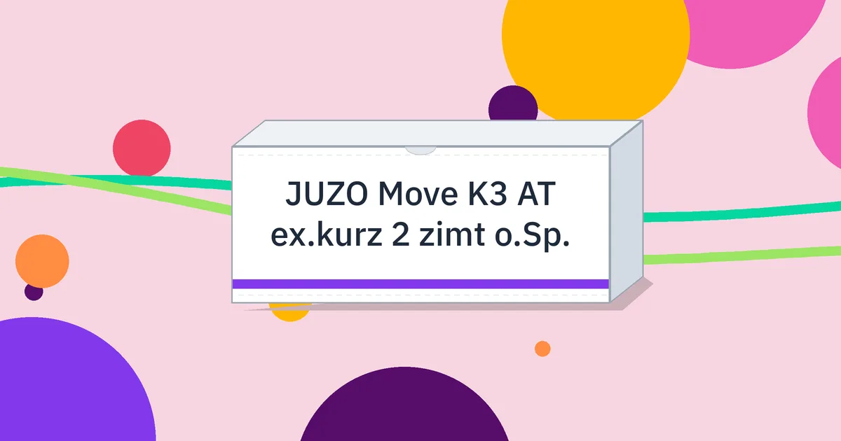 Symbolbild: Packung mit der Aufschrift JUZO Move K3 AT ex.kurz 2 zimt o.Sp. (PZN 20681479) – Verfügbarkeit und Bezug in Apotheken in Frankfurt am Main