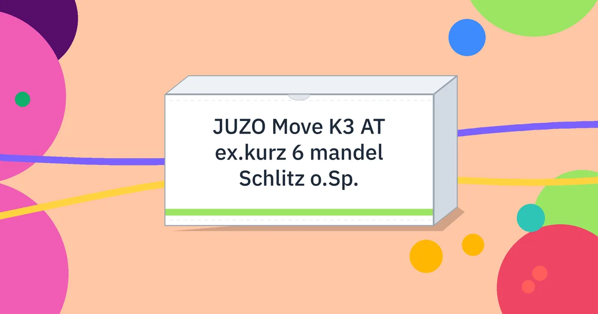 Symbolbild: Packung mit der Aufschrift JUZO Move K3 AT ex.kurz 6 mandel Schlitz o.Sp. (PZN 20682786) – Verfügbarkeit und Bezug in Apotheken in Frankfurt am Main