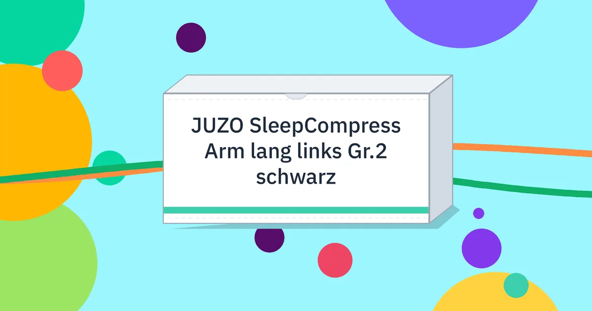 Symbolbild: Packung mit der Aufschrift JUZO SleepCompress Arm lang links Gr.2 schwarz (PZN 18298773) – Verfügbarkeit und Bezug in Apotheken in Frankfurt am Main
