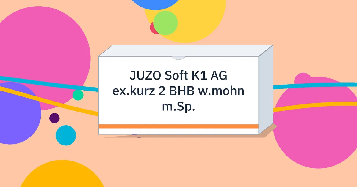 Symbolbild: Packung mit der Aufschrift JUZO Soft K1 AG ex.kurz 2 BHB w.mohn m.Sp. (PZN 14839686) – Verfügbarkeit und Bezug in Apotheken in Frankfurt am Main