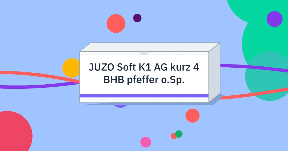 Symbolbild: Packung mit der Aufschrift JUZO Soft K1 AG kurz 4 BHB pfeffer o.Sp. (PZN 14822697) – Verfügbarkeit und Bezug in Apotheken in Frankfurt am Main