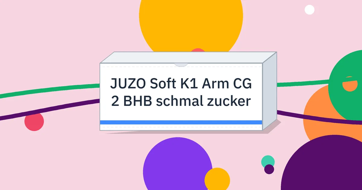 Symbolbild: Packung mit der Aufschrift JUZO Soft K1 Arm CG 2 BHB schmal zucker (PZN 15507408) – Verfügbarkeit und Bezug in Apotheken in Frankfurt am Main
