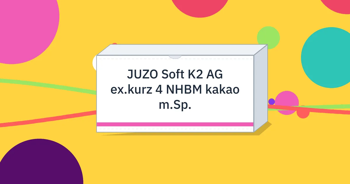 Symbolbild: Packung mit der Aufschrift JUZO Soft K2 AG ex.kurz 4 NHBM kakao m.Sp. (PZN 15022289) – Verfügbarkeit und Bezug in Apotheken in Frankfurt am Main
