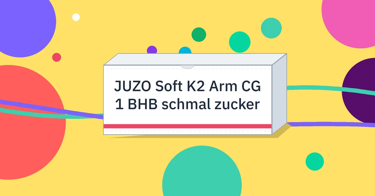 Symbolbild: Packung mit der Aufschrift JUZO Soft K2 Arm CG 1 BHB schmal zucker (PZN 15511143) – Verfügbarkeit und Bezug in Apotheken in Frankfurt am Main