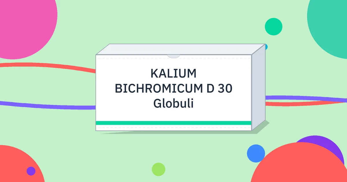 Symbolbild: Packung mit der Aufschrift KALIUM BICHROMICUM D 30 Globuli (PZN 13718526) – Verfügbarkeit und Bezug in Apotheken in Frankfurt am Main