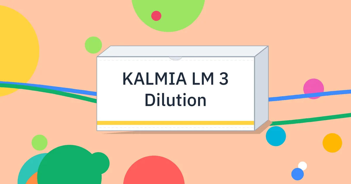 Symbolbild: Packung mit der Aufschrift KALMIA LM 3 Dilution (PZN 09650001) – Verfügbarkeit und Bezug in Apotheken in Frankfurt am Main