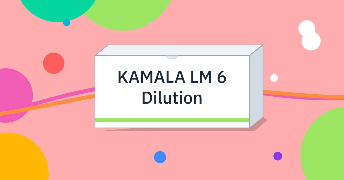 Symbolbild: Packung mit der Aufschrift KAMALA LM 6 Dilution (PZN 13517963) – Verfügbarkeit und Bezug in Apotheken in Frankfurt am Main