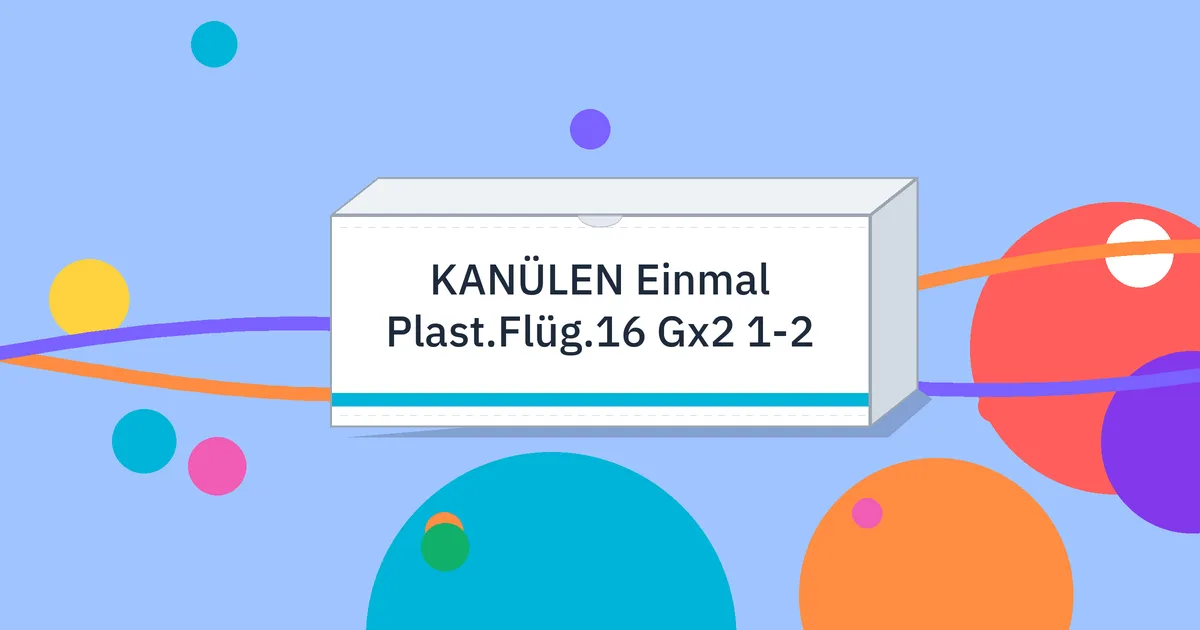 Symbolbild: Packung mit der Aufschrift KANÜLEN Einmal Plast.Flüg.16 Gx2 1-2 (PZN 02440921) – Verfügbarkeit und Bezug in Apotheken in Frankfurt am Main