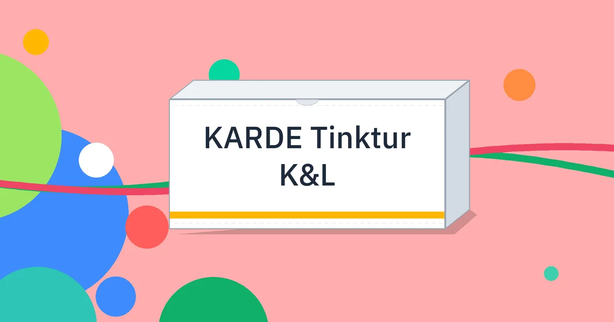 Symbolbild: Packung mit der Aufschrift KARDE Tinktur K&L (PZN 16899847) – Verfügbarkeit und Bezug in Apotheken in Frankfurt am Main
