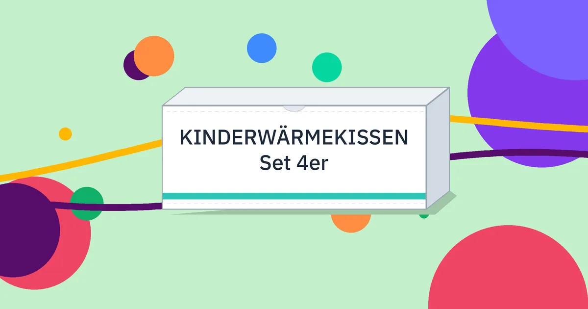 Symbolbild: Packung mit der Aufschrift KINDERWÄRMEKISSEN Set 4er (PZN 13511759) – Verfügbarkeit und Bezug in Apotheken in Frankfurt am Main