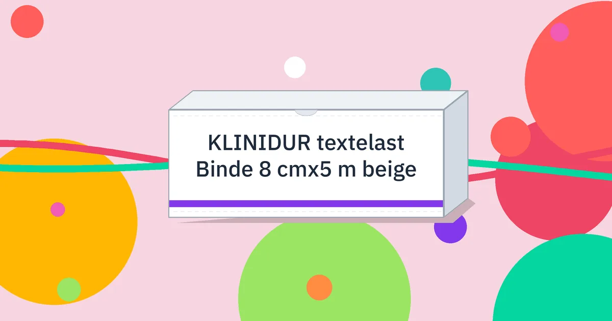 Symbolbild: Packung mit der Aufschrift KLINIDUR textelast Binde 8 cmx5 m beige (PZN 20786801) – Verfügbarkeit und Bezug in Apotheken in Frankfurt am Main