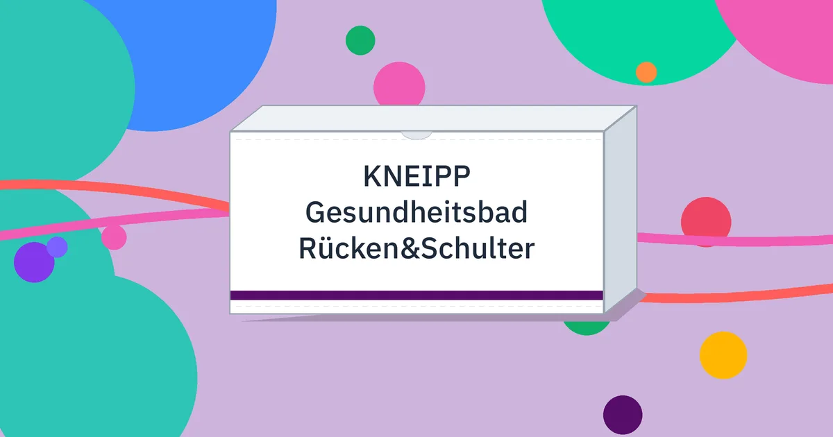 Symbolbild: Packung mit der Aufschrift KNEIPP Gesundheitsbad Rücken&Schulter (PZN 19372253) – Verfügbarkeit und Bezug in Apotheken in Frankfurt am Main
