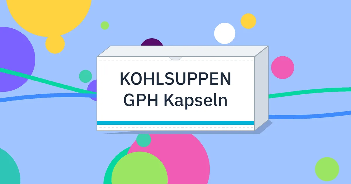 Symbolbild: Packung mit der Aufschrift KOHLSUPPEN GPH Kapseln (PZN 04699327) – Verfügbarkeit und Bezug in Apotheken in Frankfurt am Main
