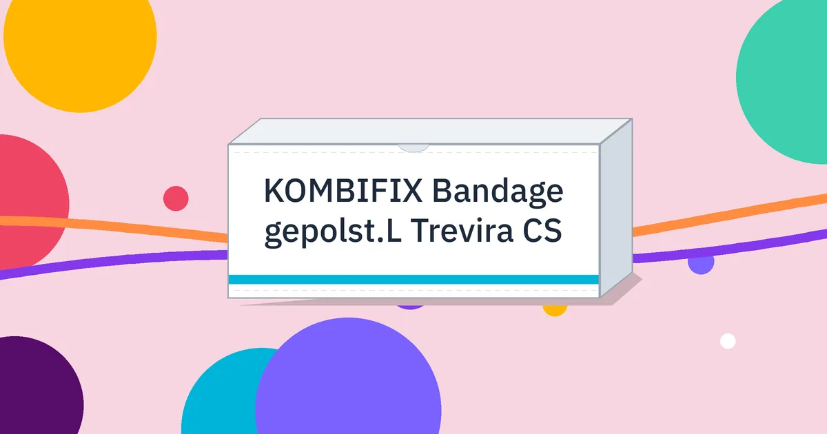 Symbolbild: Packung mit der Aufschrift KOMBIFIX Bandage gepolst.L Trevira CS (PZN 04956505) – Verfügbarkeit und Bezug in Apotheken in Frankfurt am Main