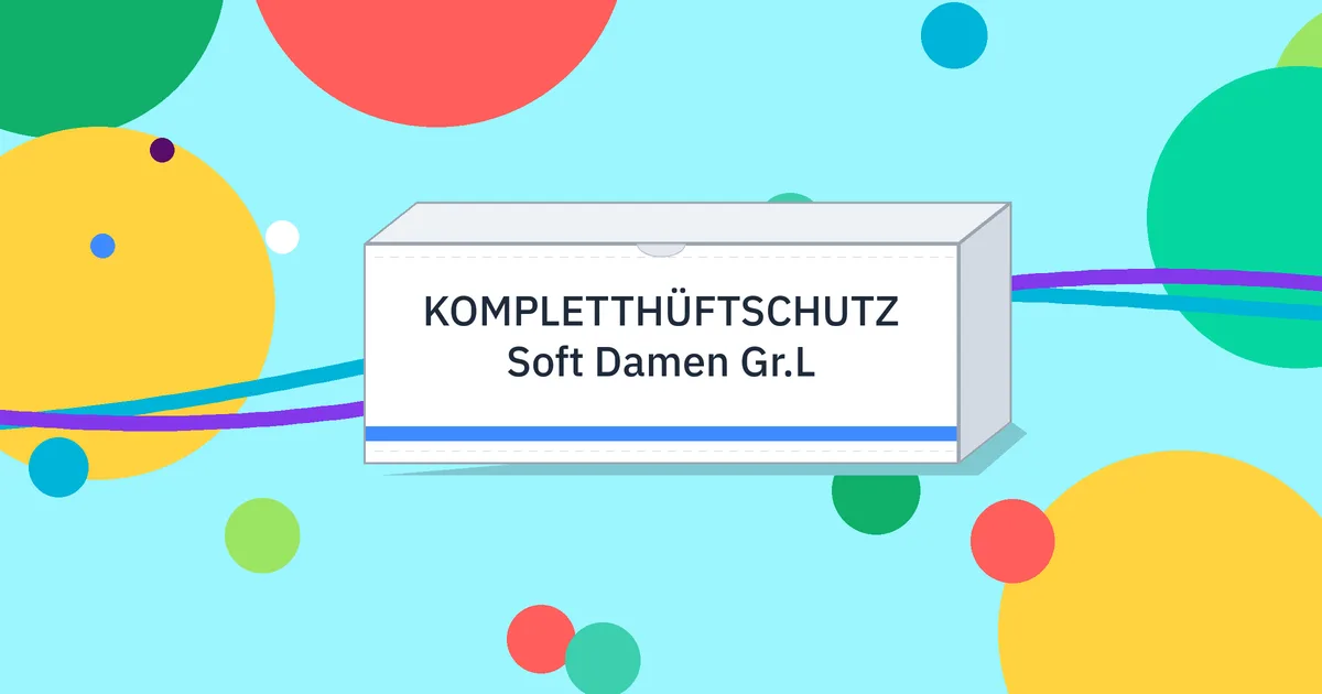 Symbolbild: Packung mit der Aufschrift KOMPLETTHÜFTSCHUTZ Soft Damen Gr.L (PZN 09295971) – Verfügbarkeit und Bezug in Apotheken in Frankfurt am Main