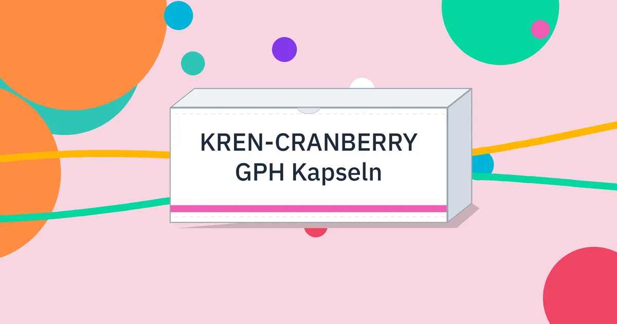 Symbolbild: Packung mit der Aufschrift KREN-CRANBERRY GPH Kapseln (PZN 10264941) – Verfügbarkeit und Bezug in Apotheken in Frankfurt am Main