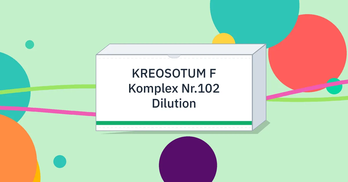 Symbolbild: Packung mit der Aufschrift KREOSOTUM F Komplex Nr.102 Dilution (PZN 04484578) – Verfügbarkeit und Bezug in Apotheken in Frankfurt am Main