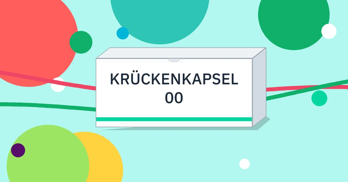 Symbolbild: Packung mit der Aufschrift KRÜCKENKAPSEL 00 (PZN 01731295) – Verfügbarkeit und Bezug in Apotheken in Frankfurt am Main