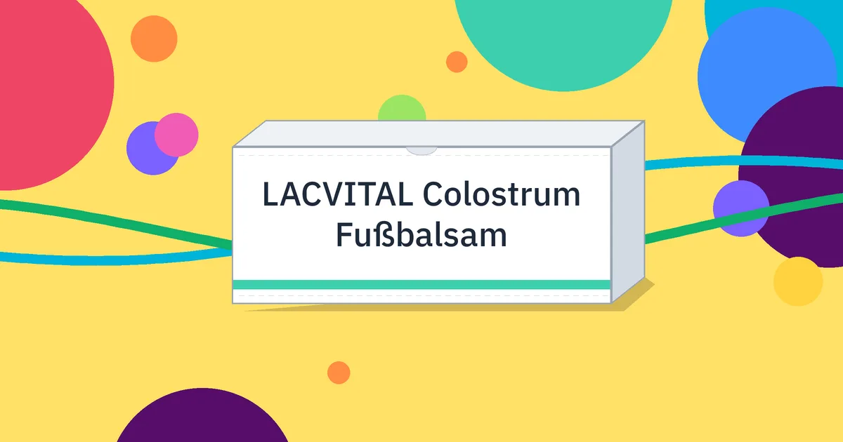 Symbolbild: Packung mit der Aufschrift LACVITAL Colostrum Fußbalsam (PZN 00587117) – Verfügbarkeit und Bezug in Apotheken in Frankfurt am Main