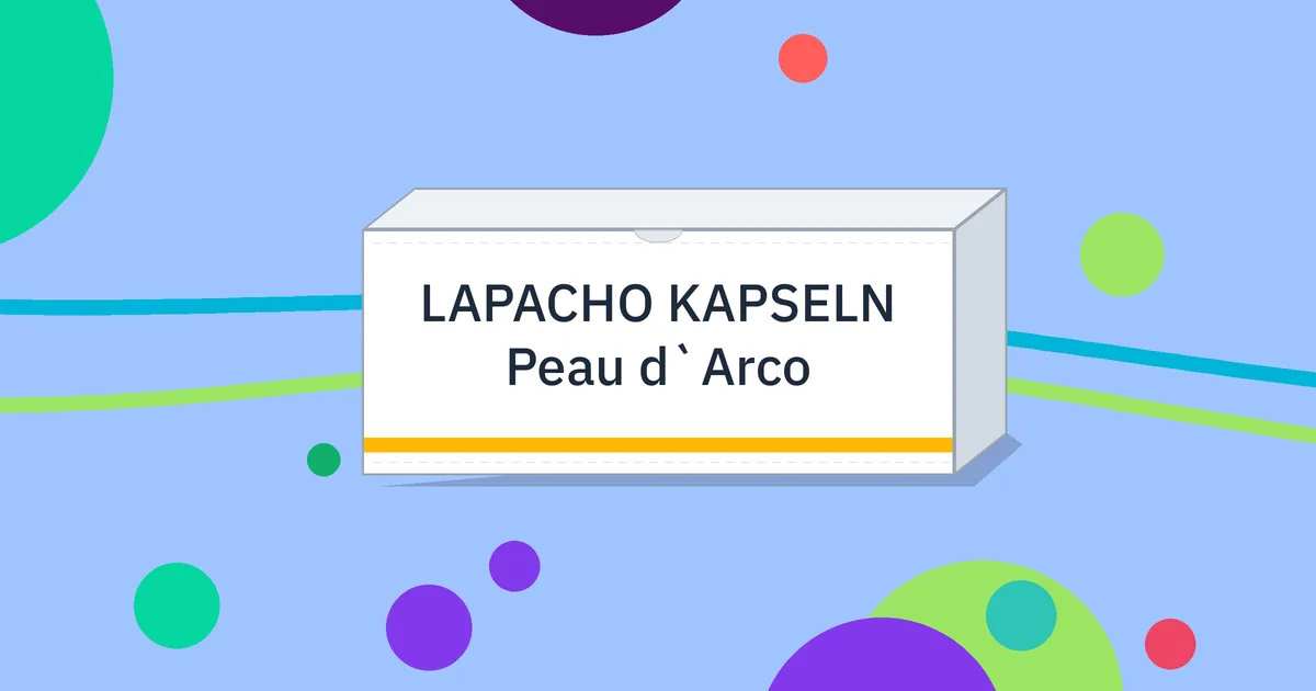 Symbolbild: Packung mit der Aufschrift LAPACHO KAPSELN Peau d`Arco (PZN 01101430) – Verfügbarkeit und Bezug in Apotheken in Frankfurt am Main
