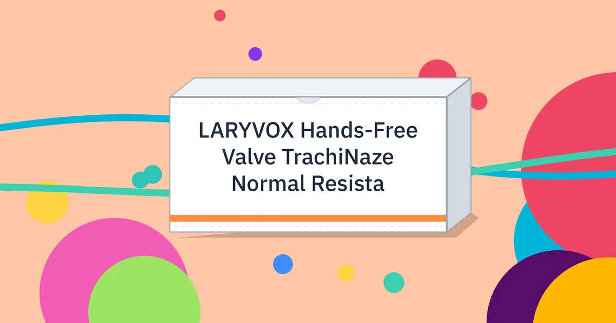 Symbolbild: Packung mit der Aufschrift LARYVOX Hands-Free Valve TrachiNaze Normal Resista (PZN 04723853) – Verfügbarkeit und Bezug in Apotheken in Frankfurt am Main