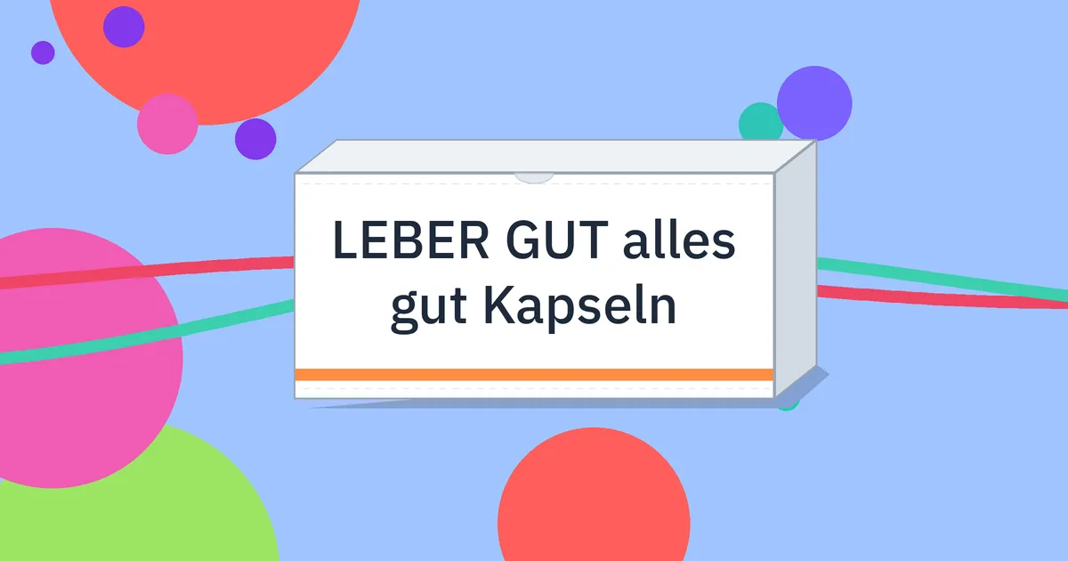 Symbolbild: Packung mit der Aufschrift LEBER GUT alles gut Kapseln (PZN 19893727) – Verfügbarkeit und Bezug in Apotheken in Frankfurt am Main