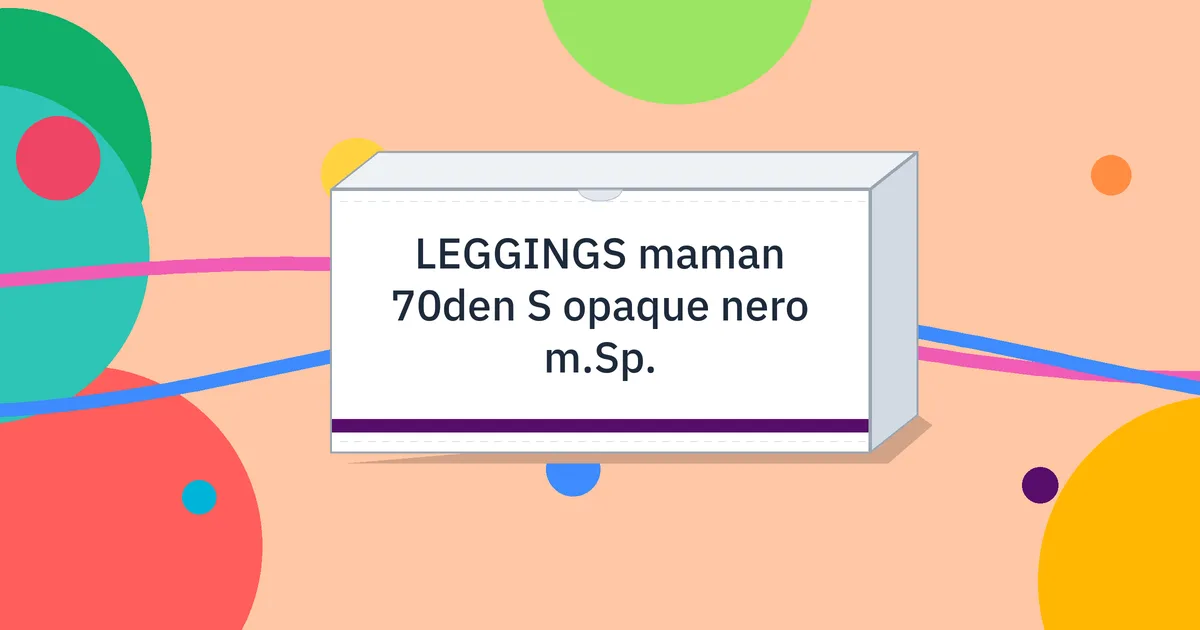Symbolbild: Packung mit der Aufschrift LEGGINGS maman 70den S opaque nero m.Sp. (PZN 16191189) – Verfügbarkeit und Bezug in Apotheken in Frankfurt am Main