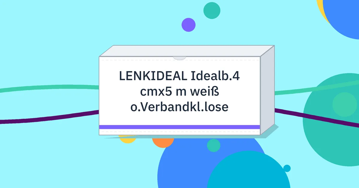 Symbolbild: Packung mit der Aufschrift LENKIDEAL Idealb.4 cmx5 m weiß o.Verbandkl.lose (PZN 07600849) – Verfügbarkeit und Bezug in Apotheken in Frankfurt am Main