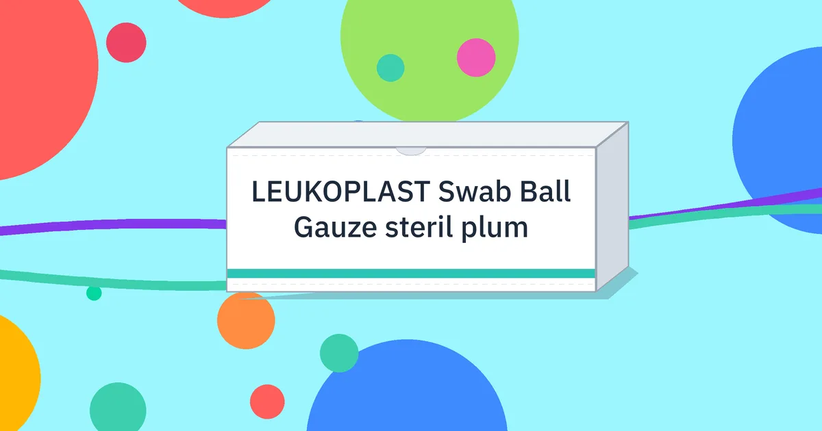 Symbolbild: Packung mit der Aufschrift LEUKOPLAST Swab Ball Gauze steril plum (PZN 20741098) – Verfügbarkeit und Bezug in Apotheken in Frankfurt am Main
