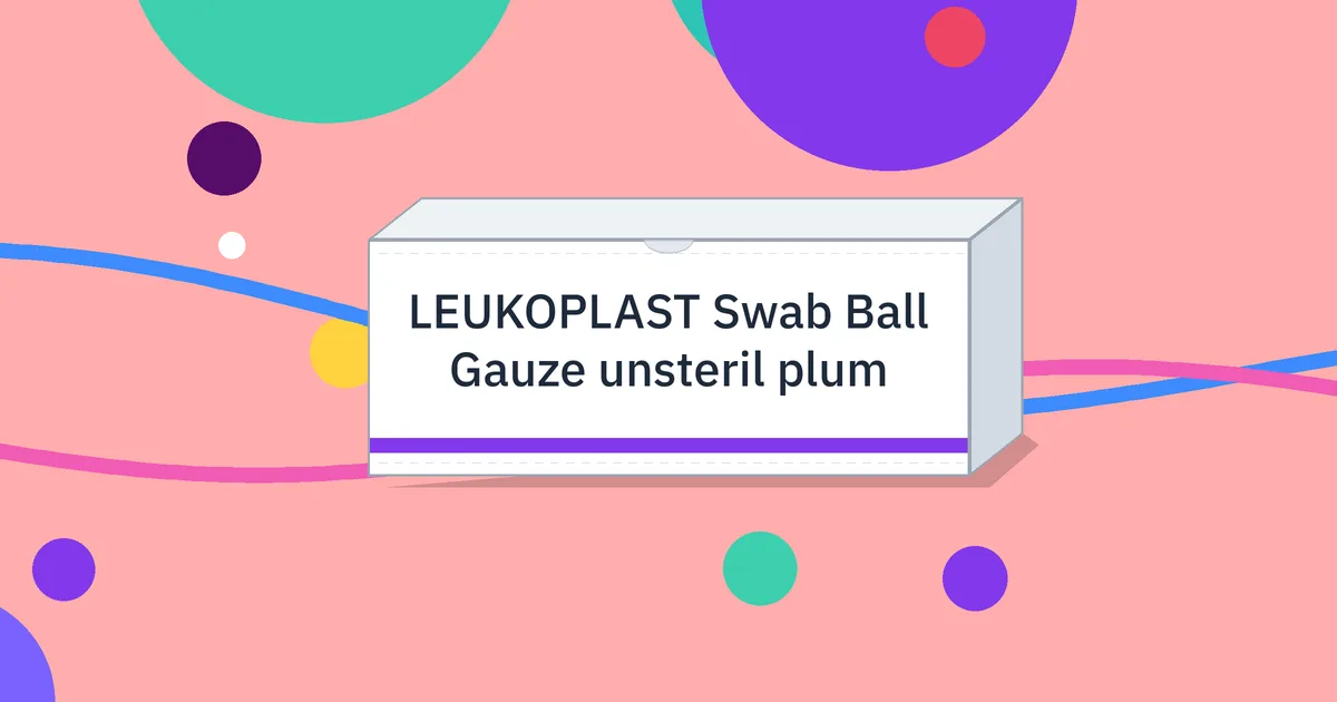 Symbolbild: Packung mit der Aufschrift LEUKOPLAST Swab Ball Gauze unsteril plum (PZN 20741224) – Verfügbarkeit und Bezug in Apotheken in Frankfurt am Main