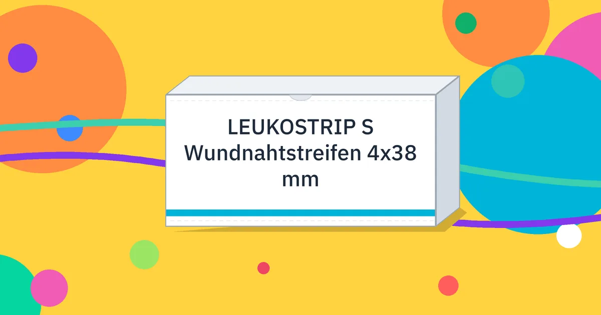Symbolbild: Packung mit der Aufschrift LEUKOSTRIP S Wundnahtstreifen 4x38 mm (PZN 14373101) – Verfügbarkeit und Bezug in Apotheken in Frankfurt am Main