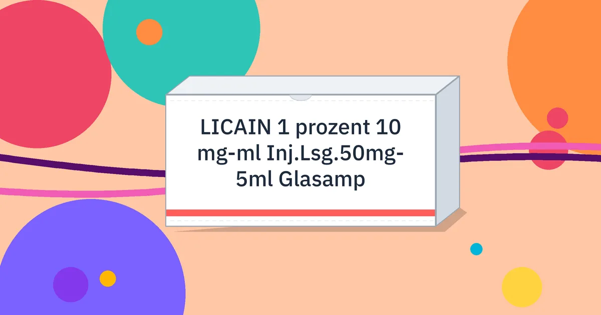 Symbolbild: Packung mit der Aufschrift LICAIN 1 prozent 10 mg-ml Inj.Lsg.50mg-5ml Glasamp (PZN 11355893) – Verfügbarkeit und Bezug in Apotheken in Frankfurt am Main