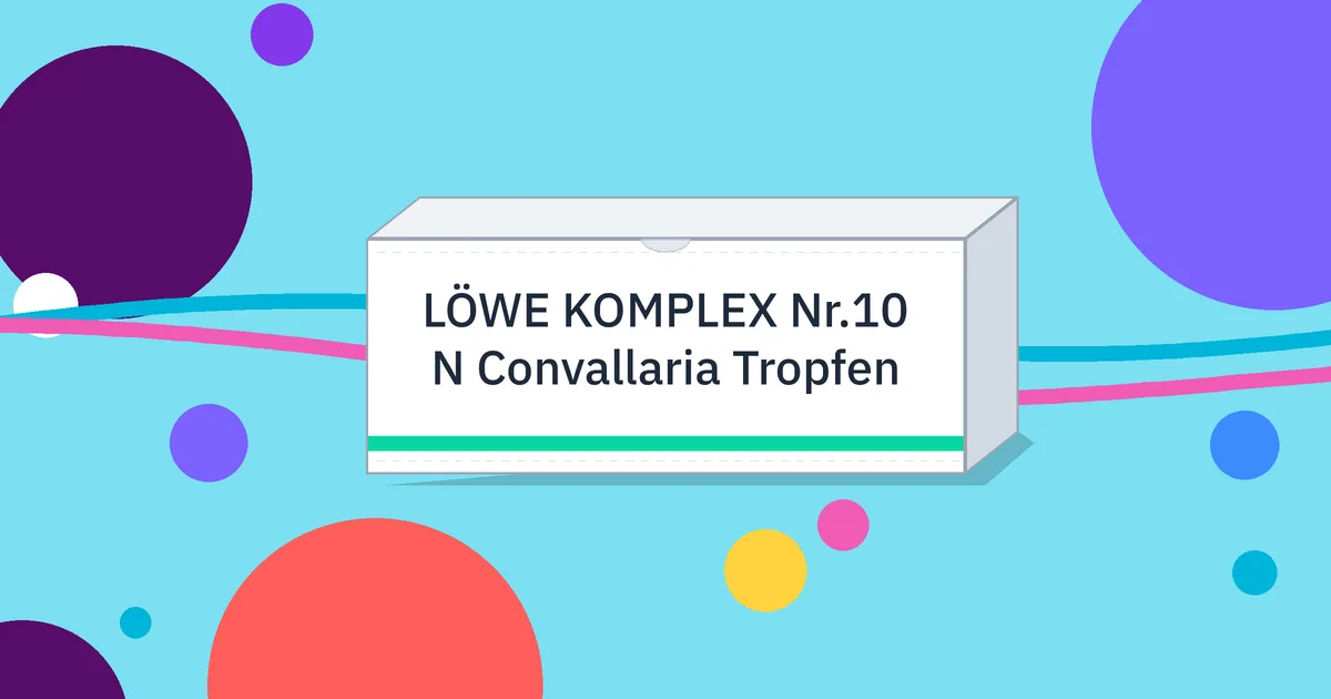 Symbolbild: Packung mit der Aufschrift LÖWE KOMPLEX Nr.10 N Convallaria Tropfen (PZN 02912633) – Verfügbarkeit und Bezug in Apotheken in Frankfurt am Main