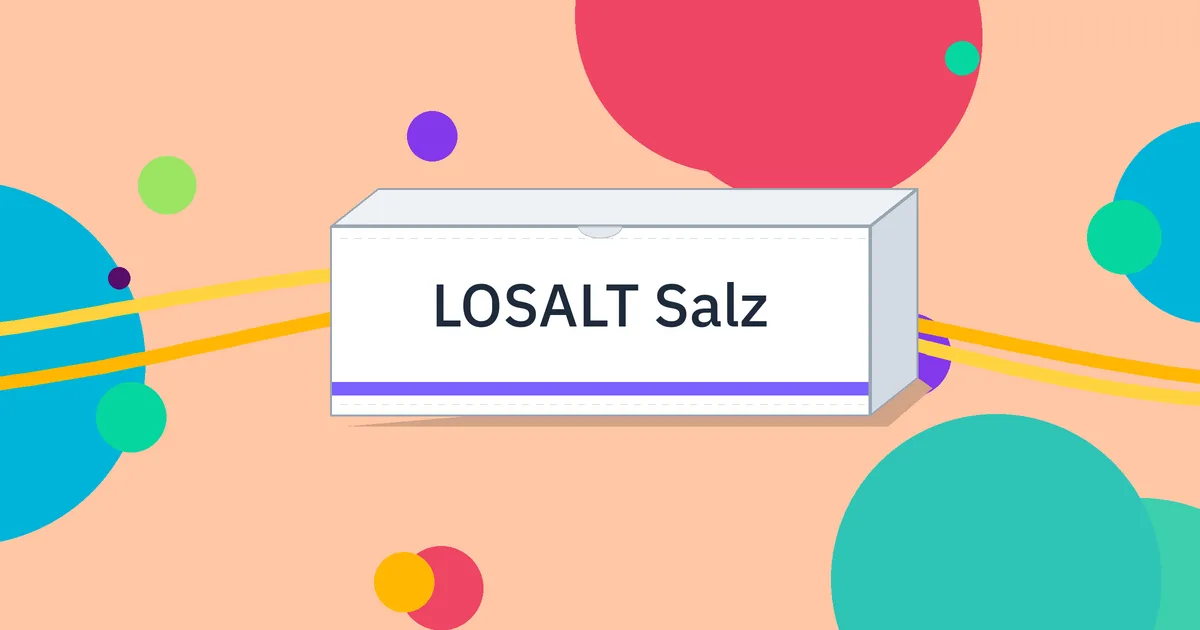 Symbolbild: Packung mit der Aufschrift LOSALT Salz (PZN 12371575) – Verfügbarkeit und Bezug in Apotheken in Frankfurt am Main