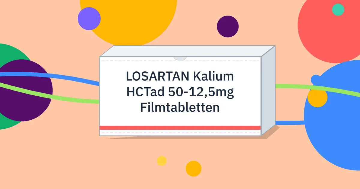 Symbolbild: Packung mit der Aufschrift LOSARTAN Kalium HCTad 50-12,5mg Filmtabletten (PZN 07587669) – Verfügbarkeit und Bezug in Apotheken in Frankfurt am Main