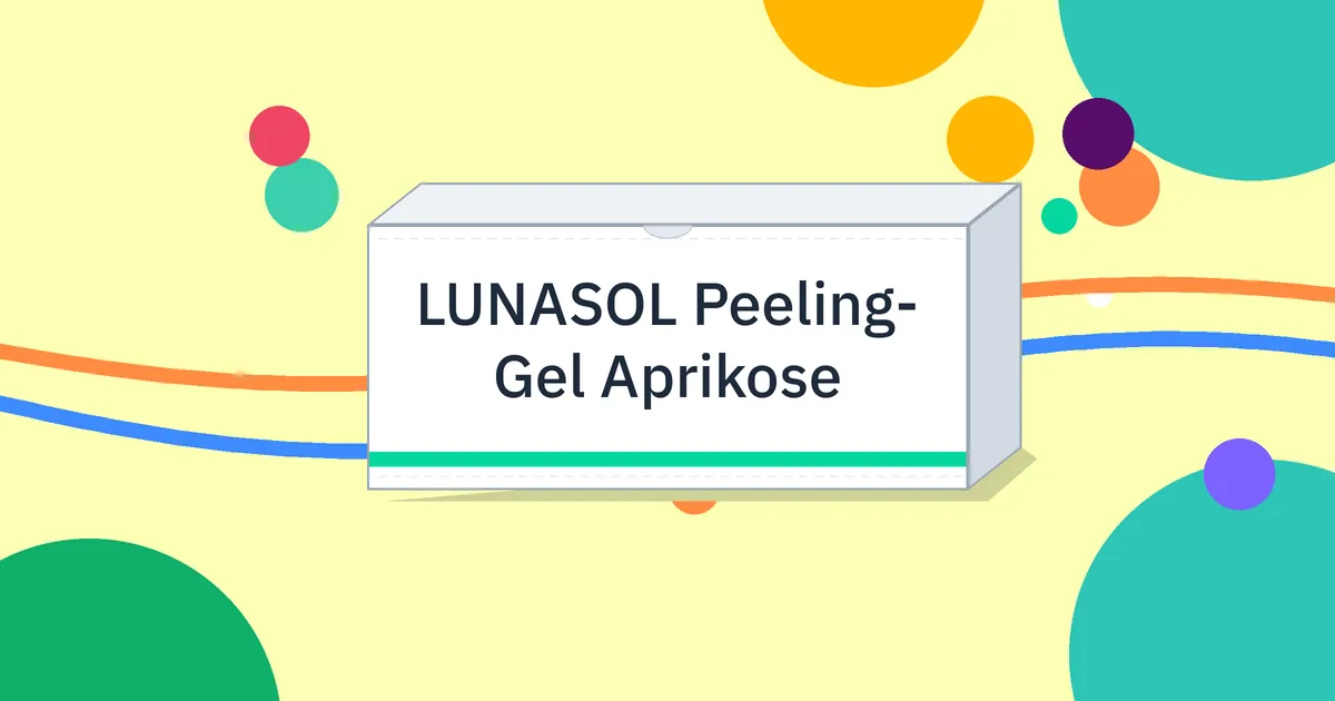 Symbolbild: Packung mit der Aufschrift LUNASOL Peeling-Gel Aprikose (PZN 19755238) – Verfügbarkeit und Bezug in Apotheken in Frankfurt am Main