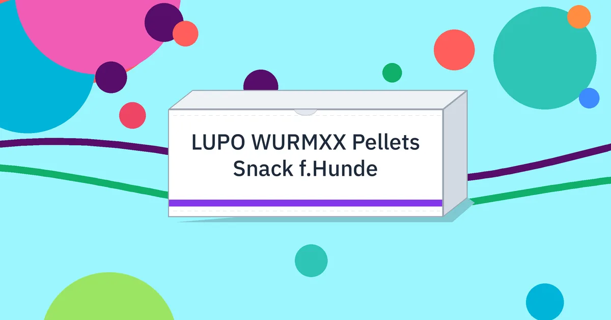 Symbolbild: Packung mit der Aufschrift LUPO WURMXX Pellets Snack f.Hunde (PZN 20097763) – Verfügbarkeit und Bezug in Apotheken in Frankfurt am Main