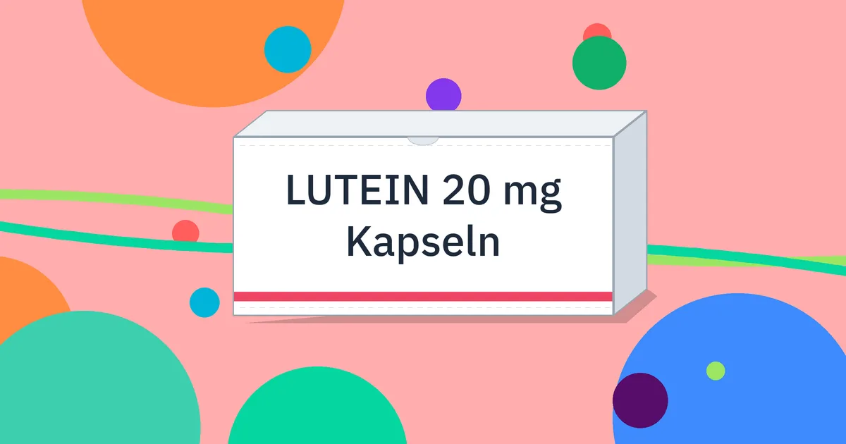 Symbolbild: Packung mit der Aufschrift LUTEIN 20 mg Kapseln (PZN 14167011) – Verfügbarkeit und Bezug in Apotheken in Frankfurt am Main