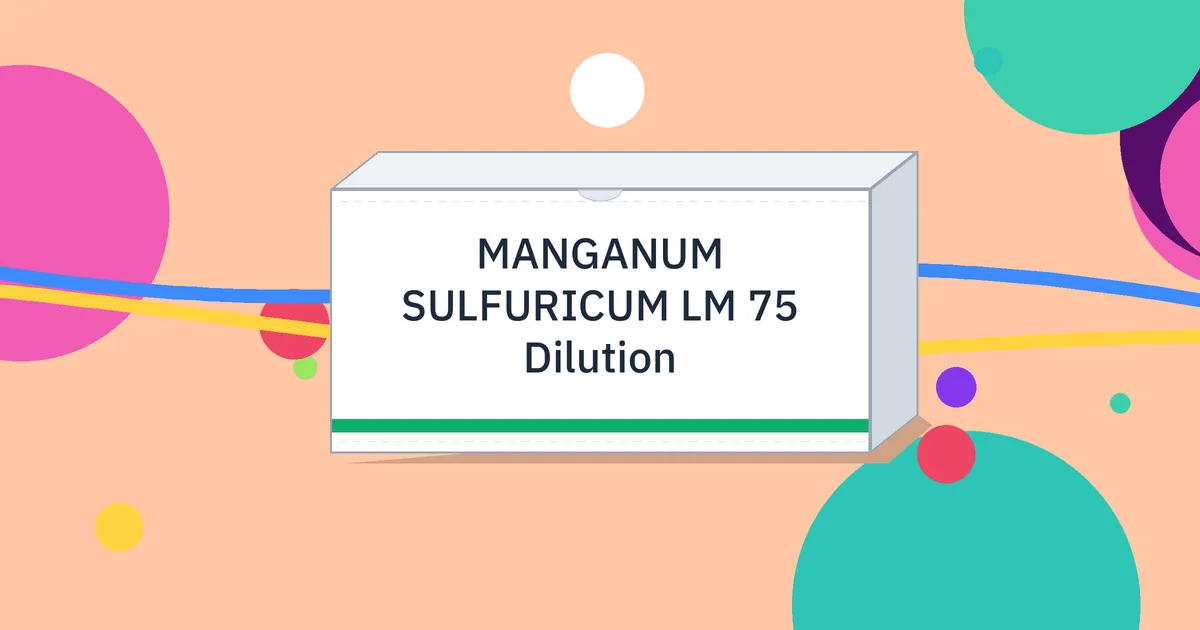 Symbolbild: Packung mit der Aufschrift MANGANUM SULFURICUM LM 75 Dilution (PZN 12946277) – Verfügbarkeit und Bezug in Apotheken in Frankfurt am Main