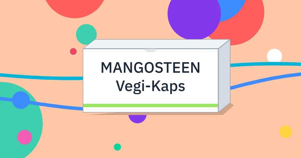 Symbolbild: Packung mit der Aufschrift MANGOSTEEN Vegi-Kaps (PZN 06922516) – Verfügbarkeit und Bezug in Apotheken in Frankfurt am Main