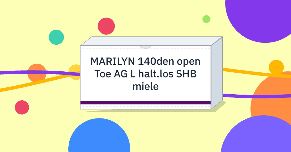 Symbolbild: Packung mit der Aufschrift MARILYN 140den open Toe AG L halt.los SHB miele (PZN 16187928) – Verfügbarkeit und Bezug in Apotheken in Frankfurt am Main