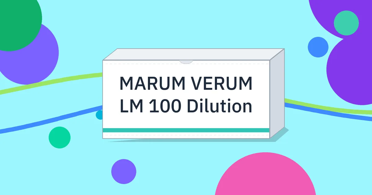 Symbolbild: Packung mit der Aufschrift MARUM VERUM LM 100 Dilution (PZN 12946797) – Verfügbarkeit und Bezug in Apotheken in Frankfurt am Main