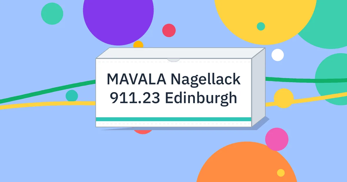 Symbolbild: Packung mit der Aufschrift MAVALA Nagellack 911.23 Edinburgh (PZN 16810528) – Verfügbarkeit und Bezug in Apotheken in Frankfurt am Main
